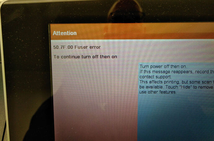50.7F.00 Errors on HP M775 - Hardware & Infrastructure - Spiceworks ...