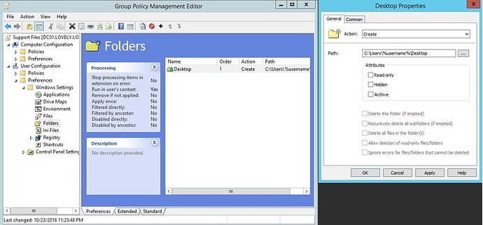 create a desktop folder via GPO - Software & Applications - Spiceworks Community