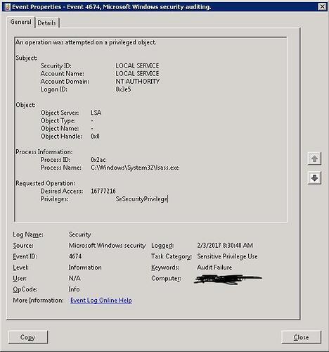 Audit Failure every 5 minutes - Software & Applications - Spiceworks ...