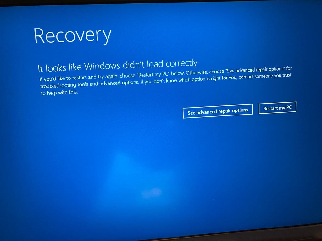 Recovery: It Looks Like Windows Didn't Load Correctly - Software ...