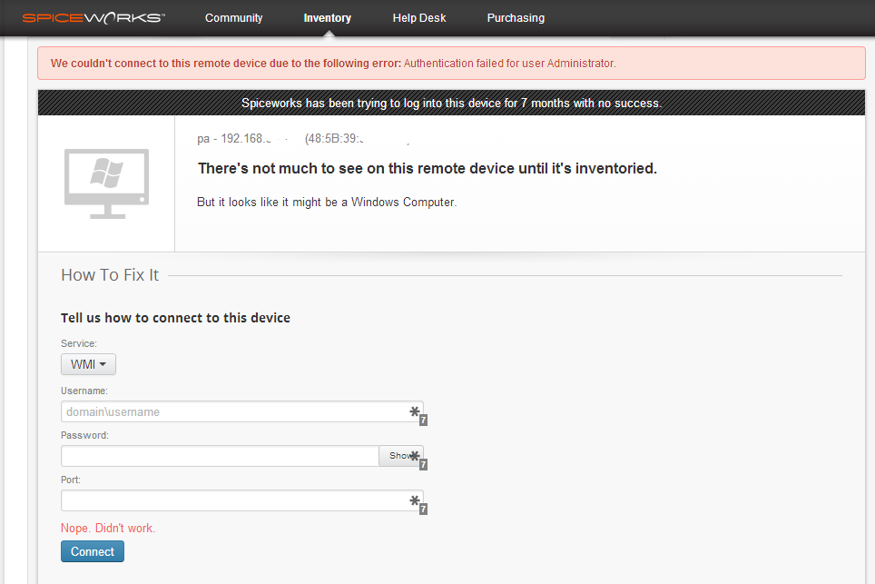 SW7 inventory scanning - Spiceworks Support - Spiceworks Community