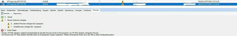 HP Web Jetadmin detects the firmware as not up to date even though it ...