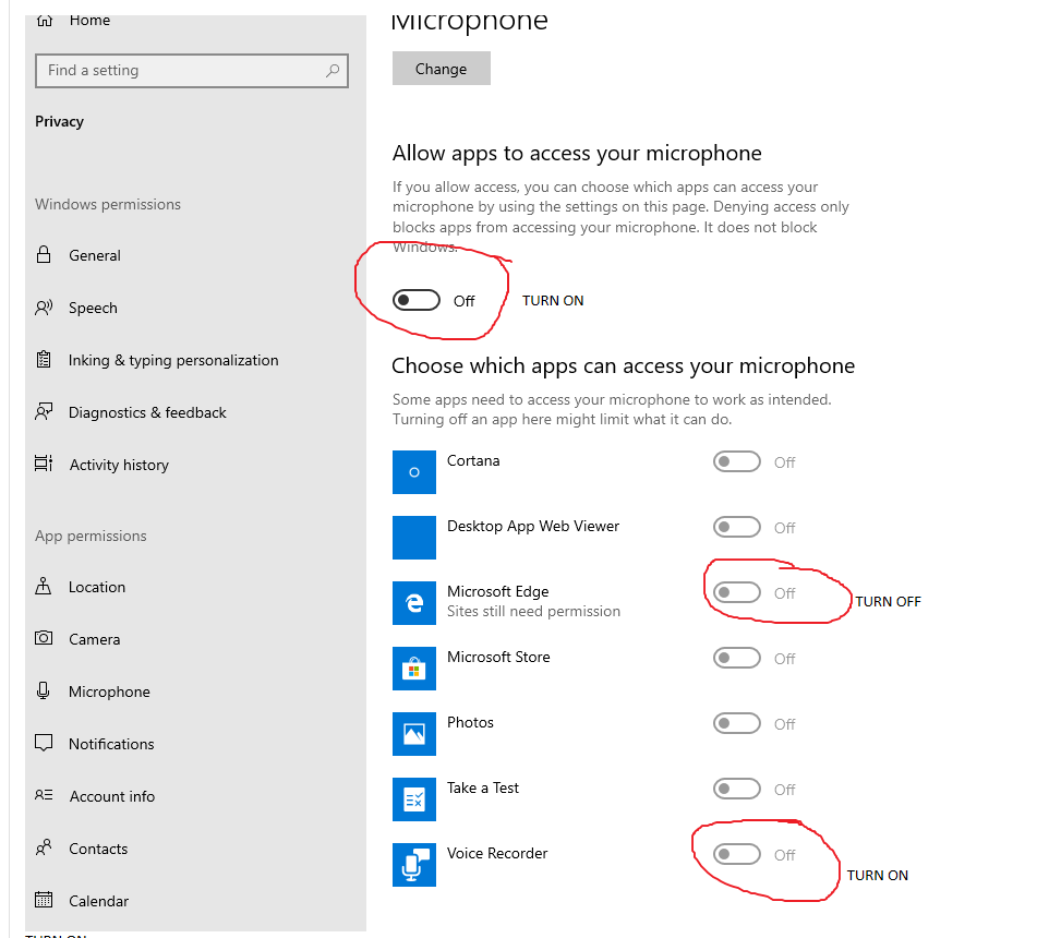 How to turn on Microphone privacy settings for all users - Software ...