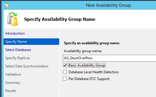 Sql Server 2016 Standard Set Basic Availability Group for AlwasyON ...