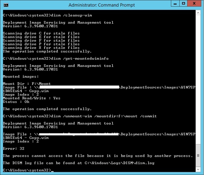 Unable to unmount WIM using dism - Windows - Spiceworks Community Unable to unmount WIM using dism - Windows - Spiceworks Community