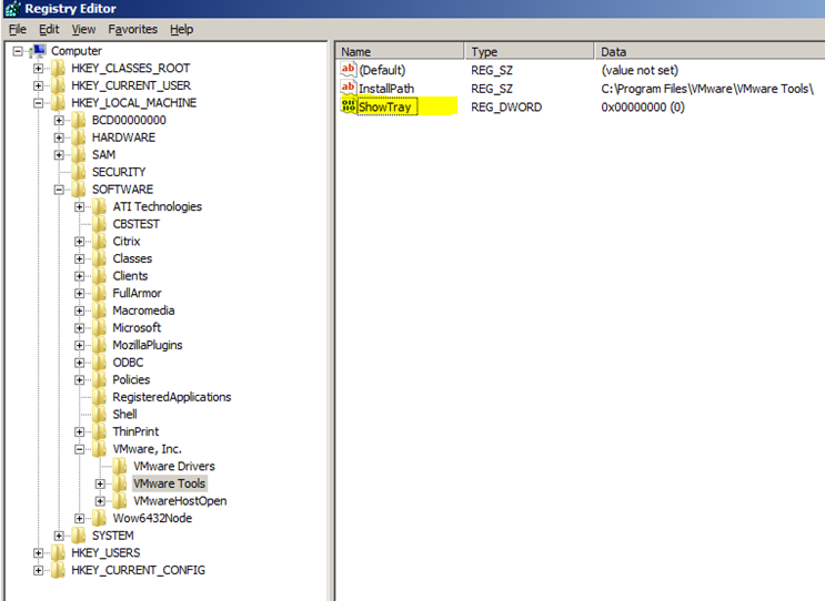 Disable vmware tray icon (vmwaretray.exe) on terminal services ...