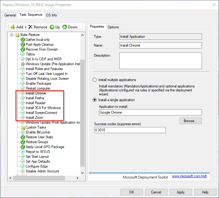 Applications per Task Sequence in MDT - Windows - Spiceworks Community