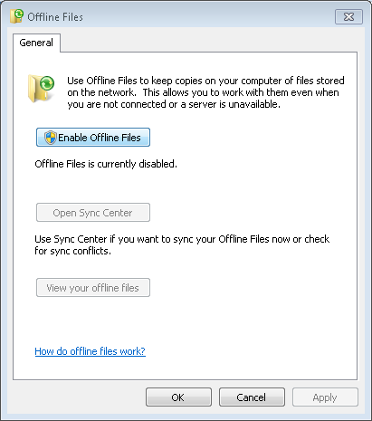 How-to Enable offline files in Windows 7 - Software - Spiceworks Community