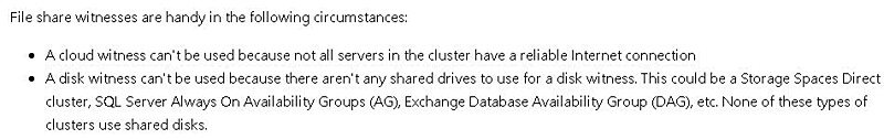 Quorum file share witness for a 3 node cluster - Software ...