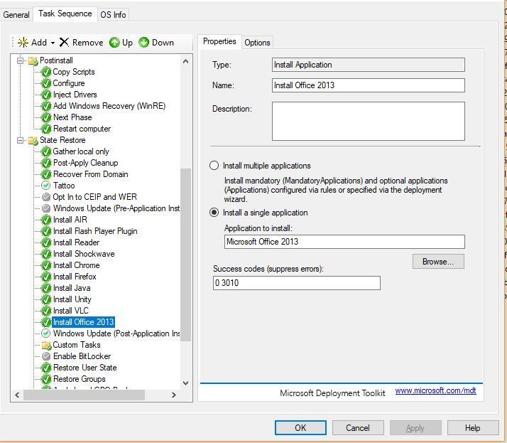 Application Deployment in MDT: customsettings.ini setting or via task sequence? - Software ...