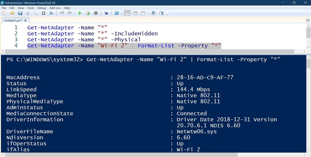 How to use Get-NetAdapter - Programming & Development - Spiceworks Community