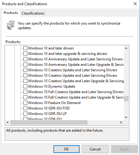 Help With Wsus Products And Classifications Software And Applications Spiceworks Community
