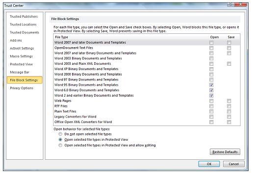 Microsoft Office 2013 and later and older file formats - Security ...