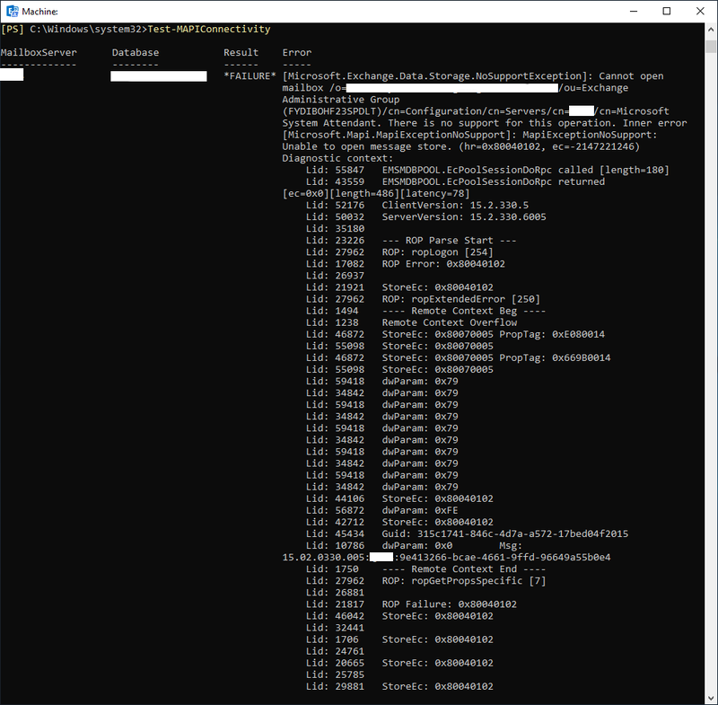 Exchange 2019 MAPI Errors - Collaboration - Spiceworks Community