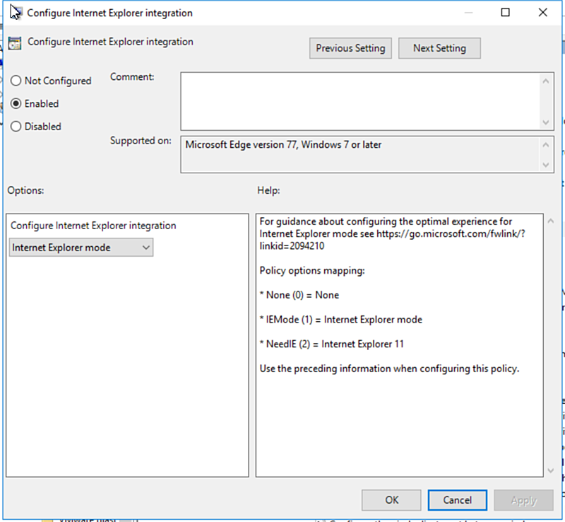 IE Mode Group Policy Not Working - Windows - Spiceworks Community
