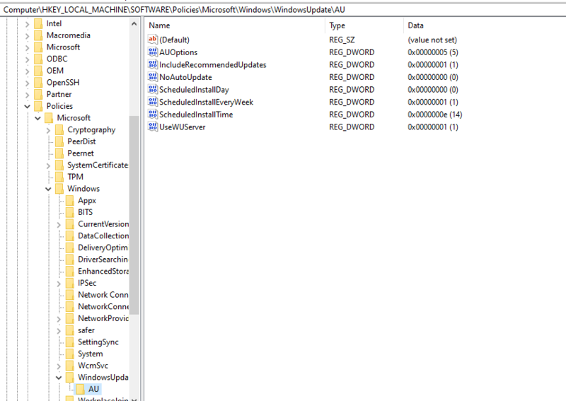 Pointing Windows 10 To Wsus Via Registry Windows Spiceworks Community