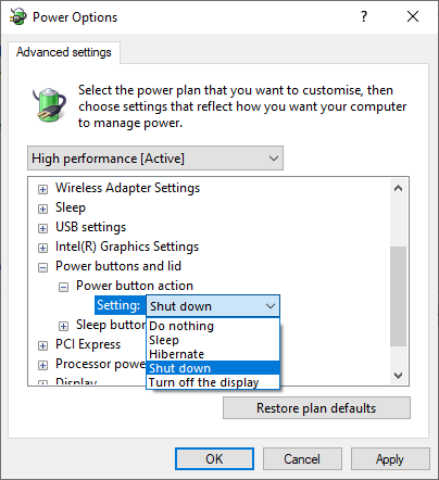 Windows 10 Power off button action - Software & Applications ...