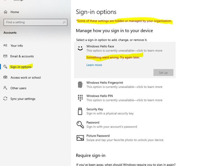 windows 10 sign in options - Software & Applications - Spiceworks Community