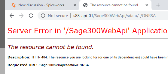 SAGE 300 WebApi issues - Software & Applications - Spiceworks Community