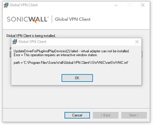 Help! Global VPN client won't install..... - Networking - Spiceworks ...