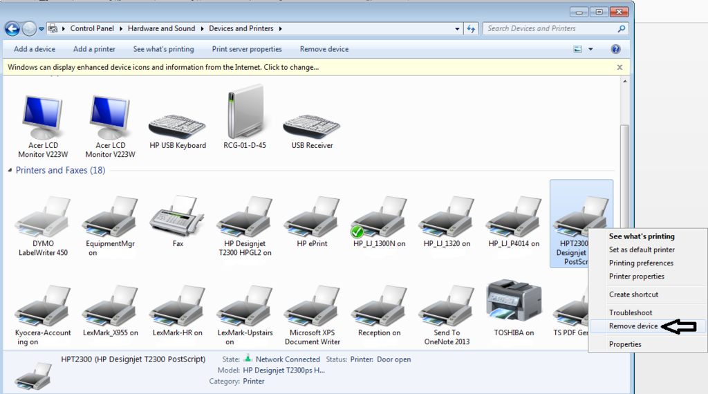 How to remove a domain printer on Windows 7 when it tells you access is ...