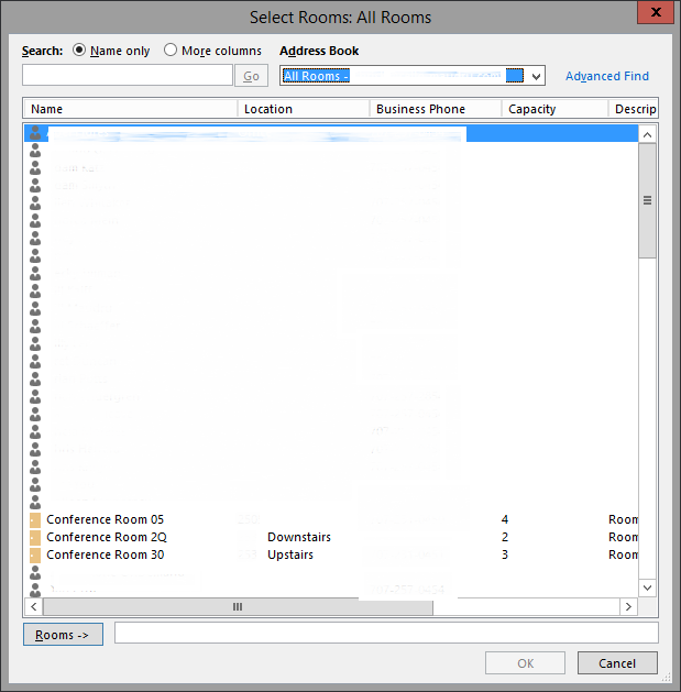 "All Rooms" in Outlook showing all mailboxes - Software & Applications - Spiceworks Community