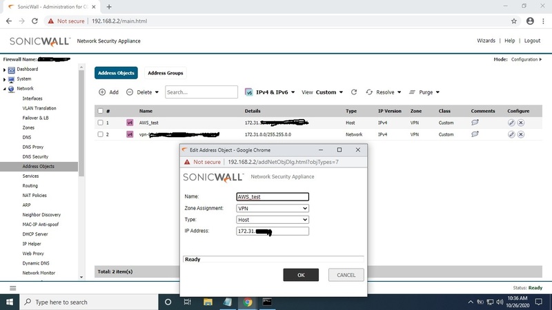 Sonicwall IP Spoof dropping packets on AWS VPN - Networking - Spiceworks Community