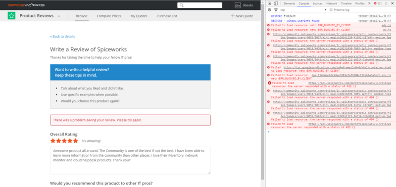 Spiceworks Review issue - Spiceworks Support - Spiceworks Community
