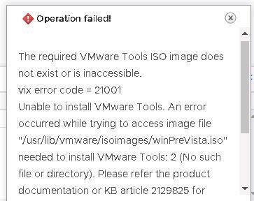 VMWare Tools upgrade fails from vSphere web client - Virtualization ...