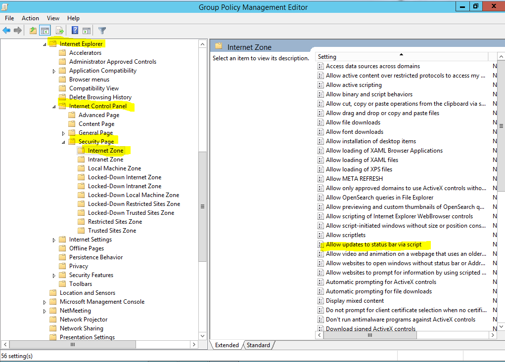 Enable Status bar in IE9 and up using GPO - Software & Applications ...