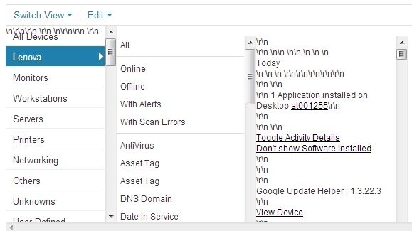 HTML code displaying in Devices column - Spiceworks Support - Spiceworks Community