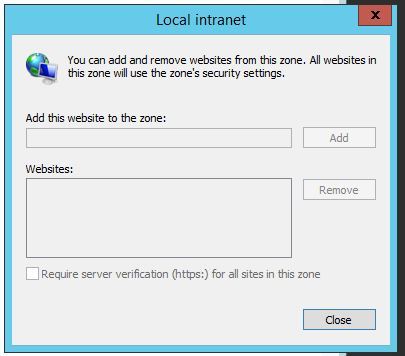 Added site to local intranet zone - IE does not show it in the security ...