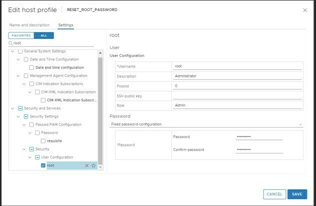 Using Host profiles to change the root password on ESXi hosts when it is not known or forgottten ...