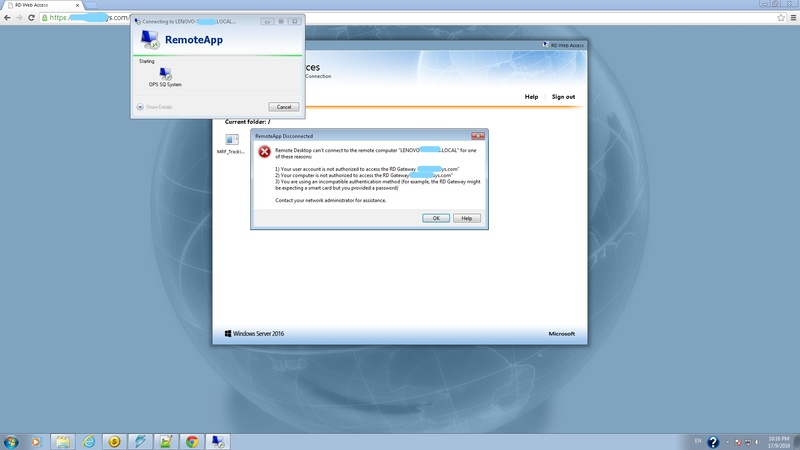 RDS 2016 Web Access Error - Error23003 - Software & Applications ...