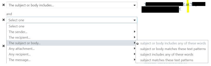 Exchange Online Mail Flow Rule - Require an "And" Condition - Software ...