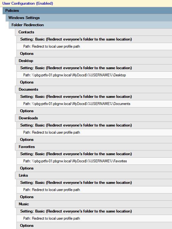 Folder Redirect not working as expected with Roaming Profile - Windows ...