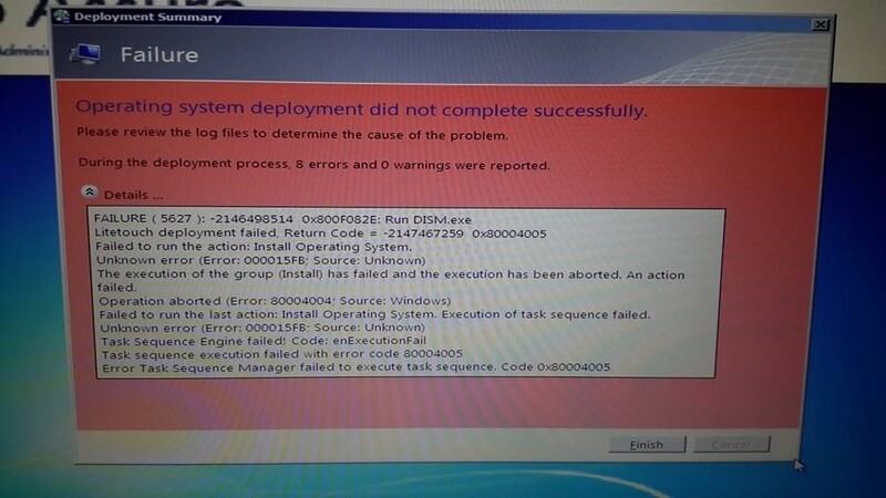 MDT Deployment Error - Software & Applications - Spiceworks Community