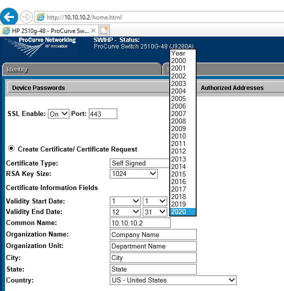 HP ProCurve: Generating Self Signed SSL Certificate - Networking ... HP ProCurve: Generating Self Signed SSL Certificate - Networking ...
