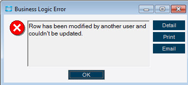 Row has been modified by another user and couldn't be updated ...