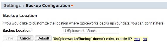 Problem with Spiceworks Backup to Network Drive - Spiceworks Support - Spiceworks Community