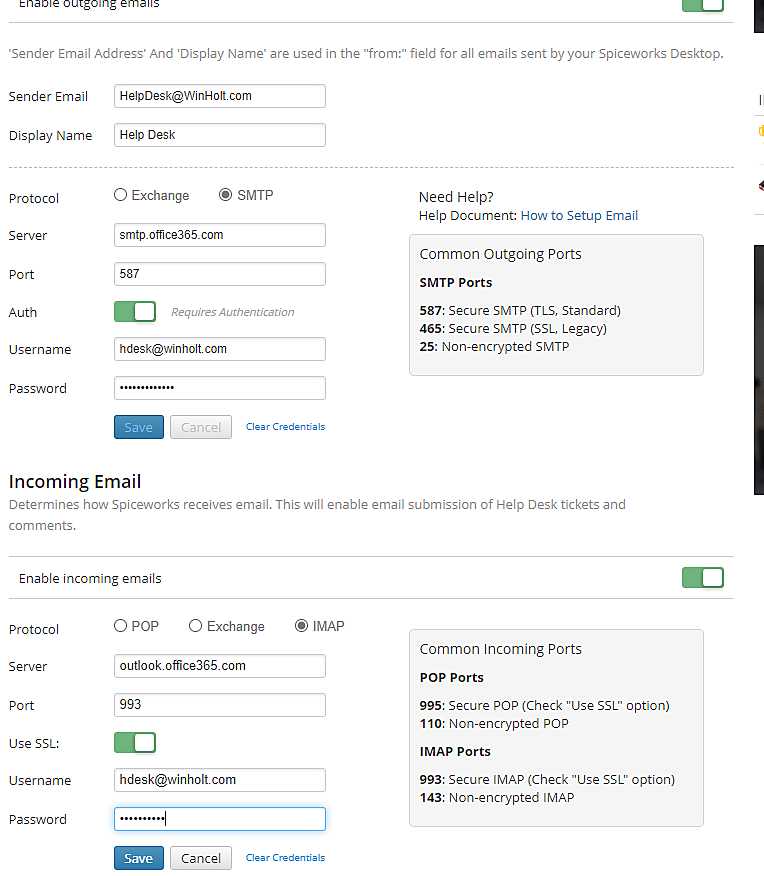 Issues configuring Spiceworks with MS Office 365 - Need assistance - Spiceworks Support ...