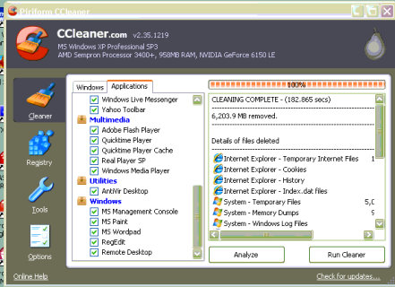 What is the largest number of files you've cleared with Ccleaner ...