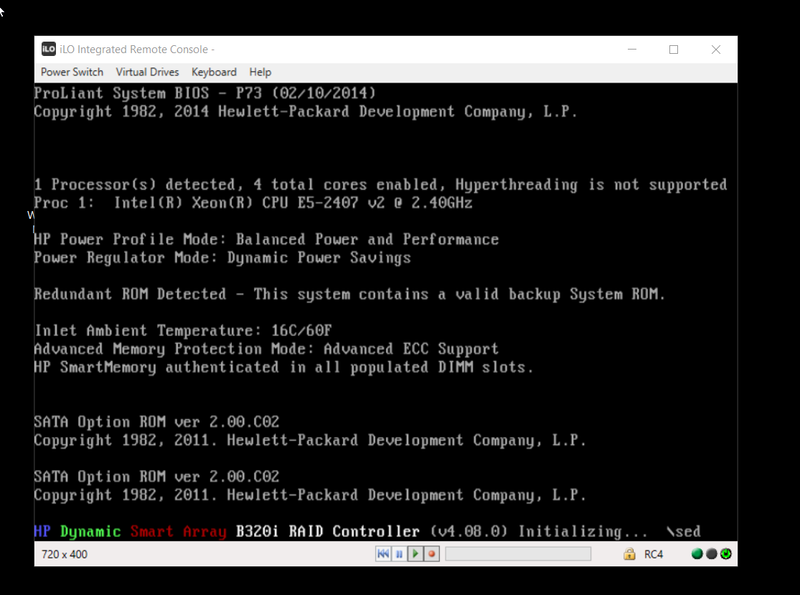 Access RAID Config HP ProLiant DL380e Gen8 - B320i controller ...