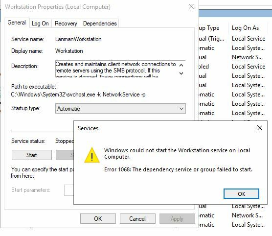Cannot start Workstation service on Windows Server 2019 - Software ...