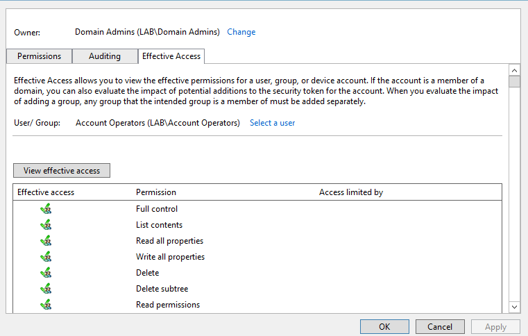 Account Operators rights on new accounts - Software & Applications ...