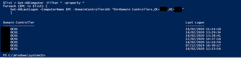 Passing all AD computers objects to a function for LastLogon - Programming & Development ...