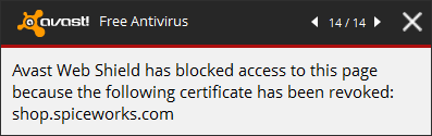 Spiceworks certificate error. - Spiceworks Support - Spiceworks Community