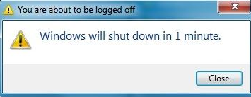 windows will shut down in a minute ? - Windows - Spiceworks Community