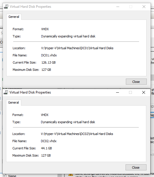 Problem Starting Hyper V Vm Not Enough Disk Space Virtualization