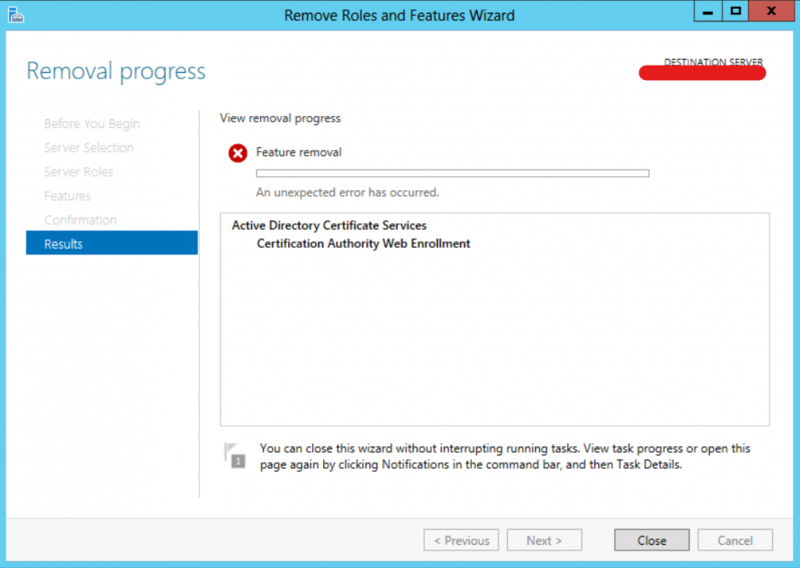 Unable To Remove Certification Authority Web Enrollment Windows Spiceworks Community